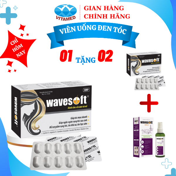 Wavesoft Viên uống dưỡng làm đen tóc | Shopee Việt Nam