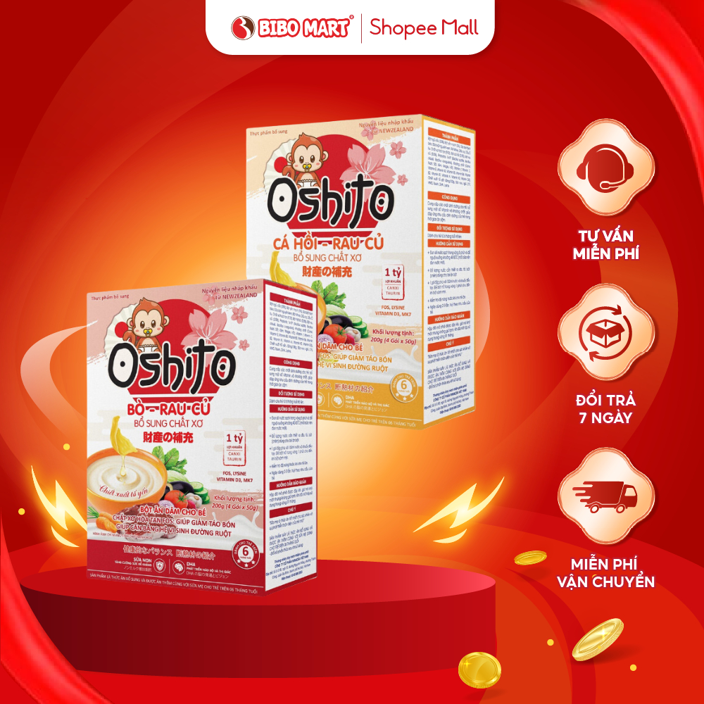 Bột Ăn Dặm Oshito Ăn Dặm Cá Hồi Thịt Bò Rau Củ Hoa Quả Bổ Sung Dinh Dưỡng Cho Bé Trên 4 Tháng 6 ...