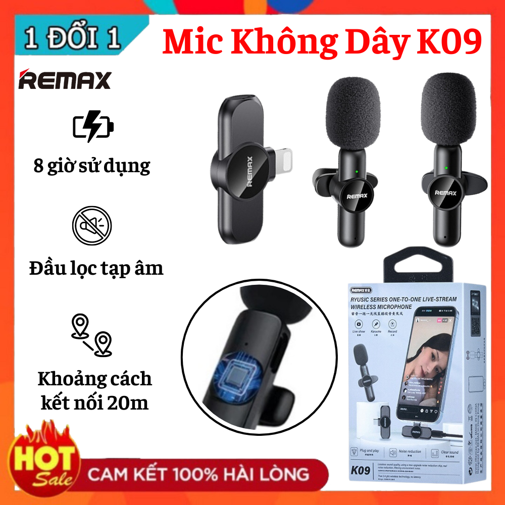 Micro Không Dây Remax K09, Khoảng Cách Kết Nối Lên Đến 20m, Dung Lượng ...