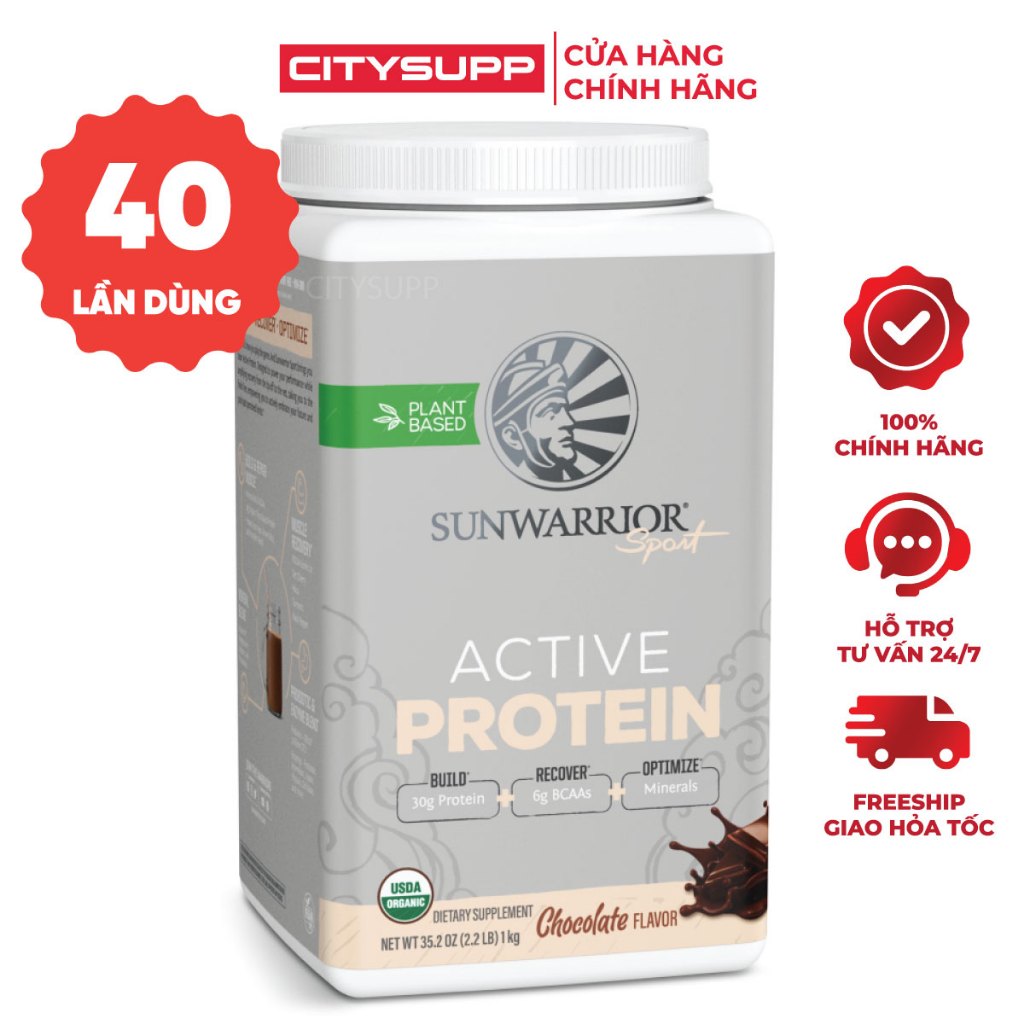 Bột Protein Thực Vật Hữu Cơ Sunwarrior Active Protein 1kg | Đạm Thực ...