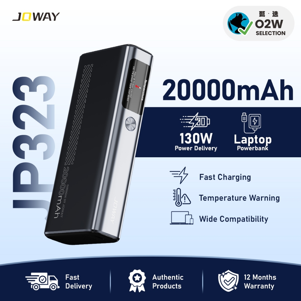 Pin dự phòng JOWAY JP323 20000mAh 130W Hợp kim nhôm Power Bank Màn hình ...