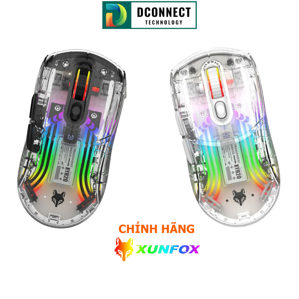 Chuột không dây bluetooth XUNFOX XYH20 led RGB cực đẹp 2400 DPI nút bấm ...