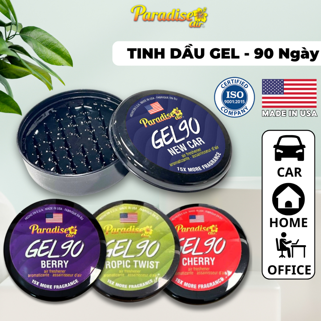 [Hương Trái Cây] Gel Thơm Tinh Dầu PARADISE AIR 15g 90 Ngày | Nhập Khẩu Hoa Kỳ | Khử Mùi Ô tô ...