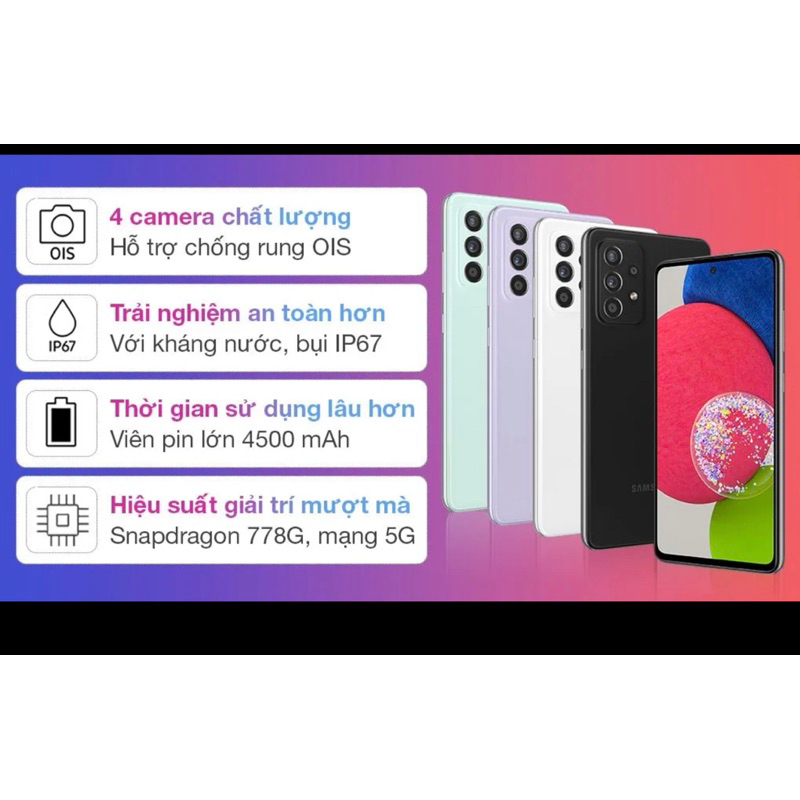 Điện thoại Samsung Galaxy A52 Ram 8GB bộ nhớ 128GB máy zin full chức ...