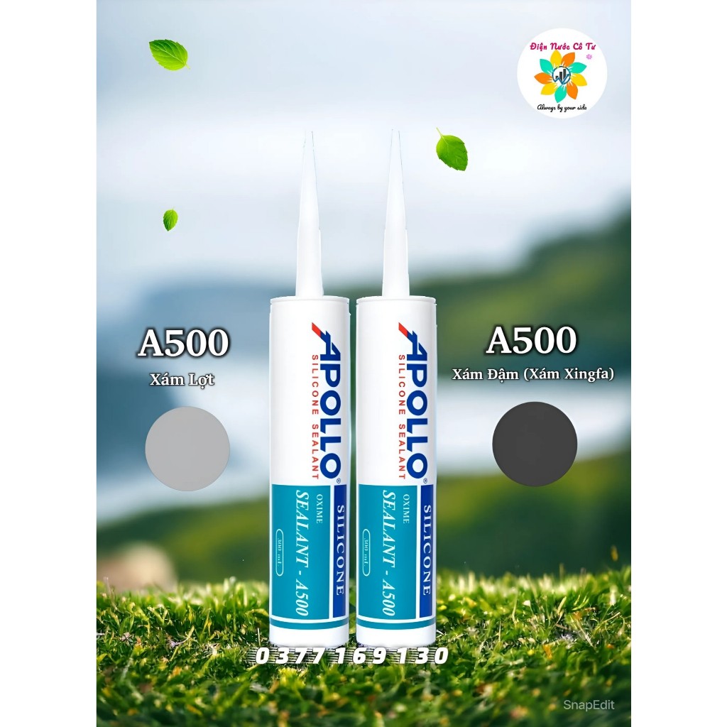 Keo silicone Apollo A500 Xám Đậm D-Gray dán chống thấm chống dột nhôm ...