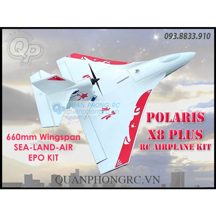 Polaris X8 Plus Wingspan 660mm RC Airplane EPO Kit (Không Gồm Đồ Điện) | Shopee Việt Nam