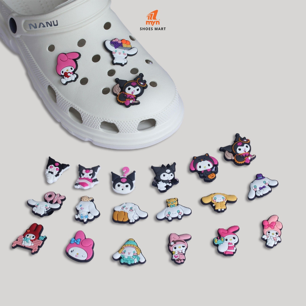 COMBO [JIBBITZ, CHARM, STICKER 2D] Phụ kiện cute gắn dép sục theo chủ ...