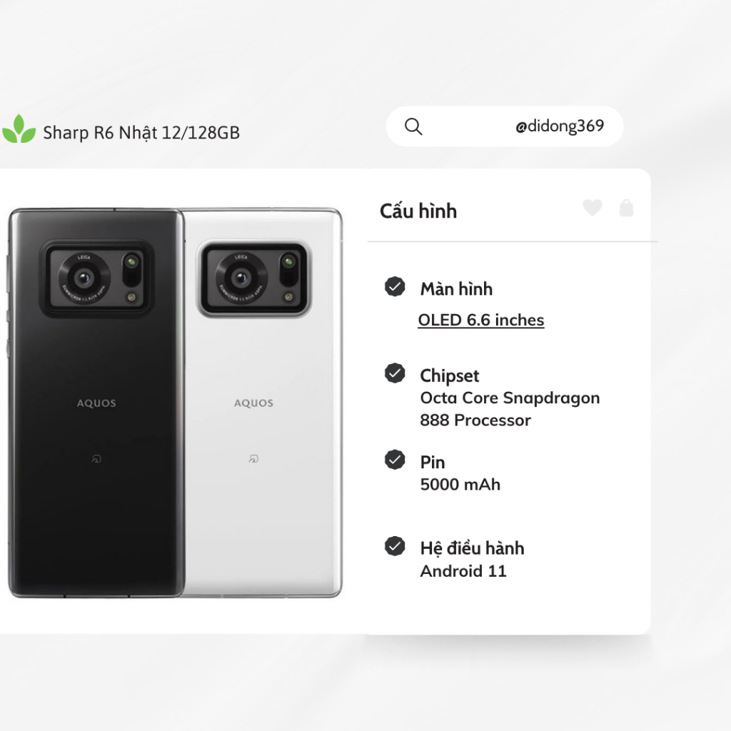 Điện thoại Sharp R6 Nhật Ram 12/128GB - Like New - Chính Hãng - Cấu ...