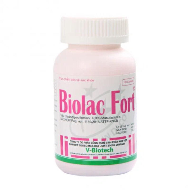 Viên uống Biolac Fort (Chai 100 viên) Bổ Sung Men Vi Sinh Cho Đường ...