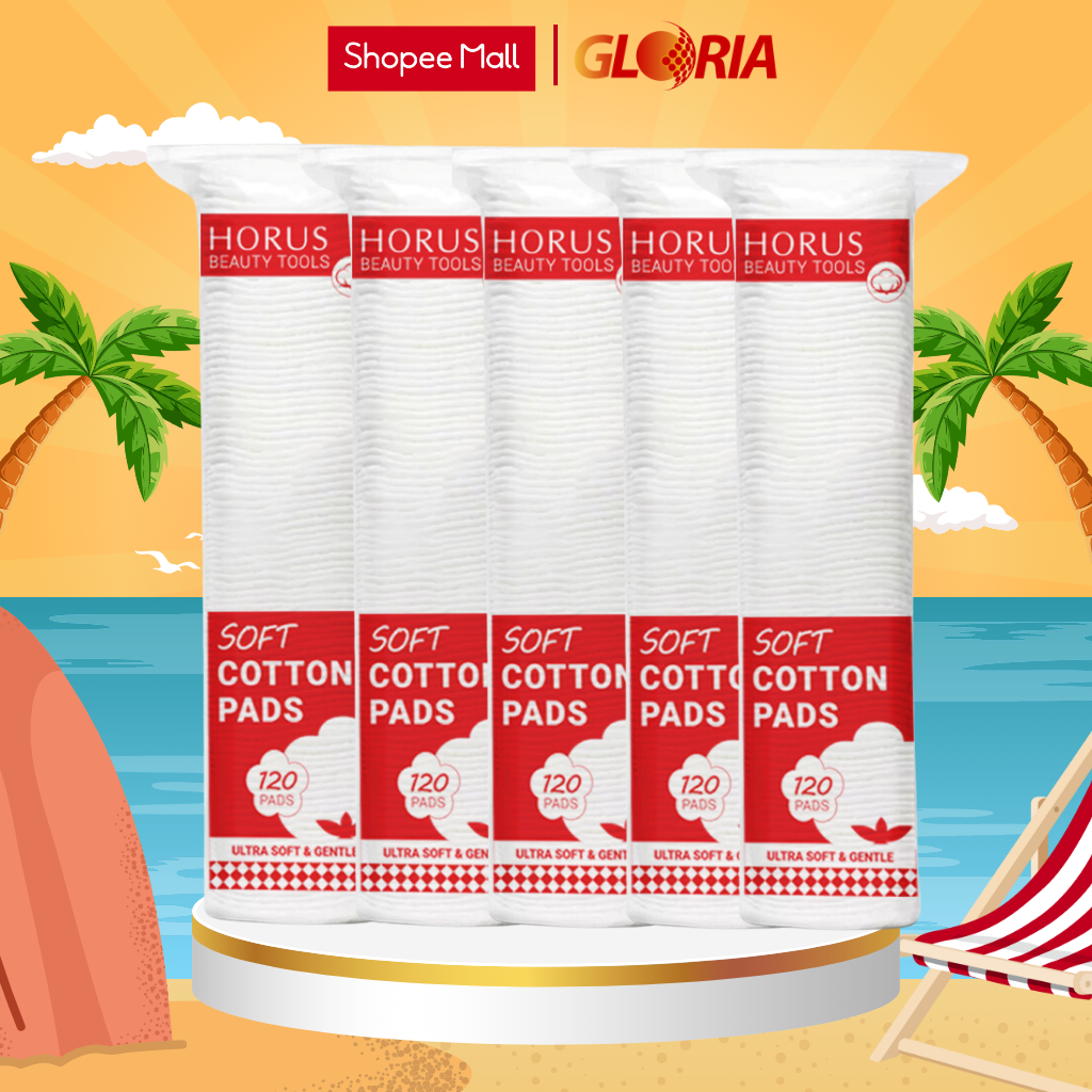 Combo 5 Gói Bông Tẩy Trang Horus Soft Cotton Pads 120 miếng | Shopee Việt Nam