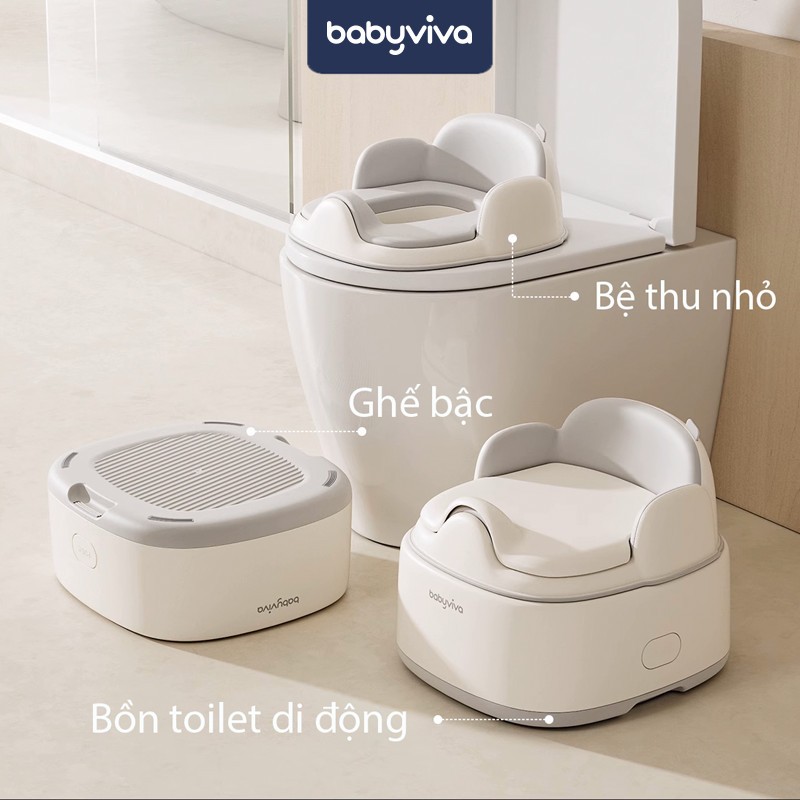 Bệ bô cho bé kết hợp bệ ngồi toilet babyviva đa năng 3in1 | Shopee Việt Nam