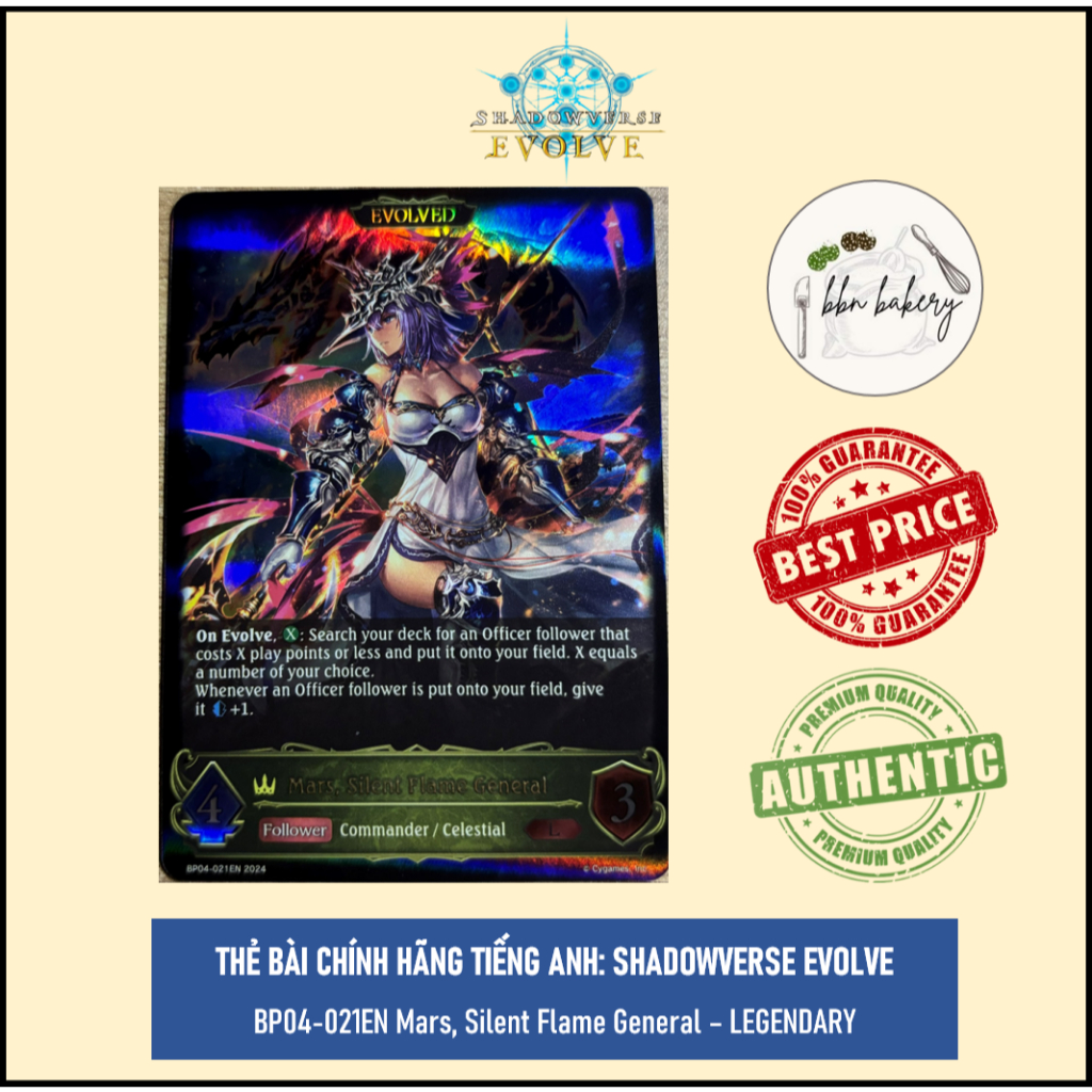 Thẻ Bài Shadowverse Evolve Chính Hãng: BP04-021EN Mars, Silent Flame General (Evolved) - Rarity ...