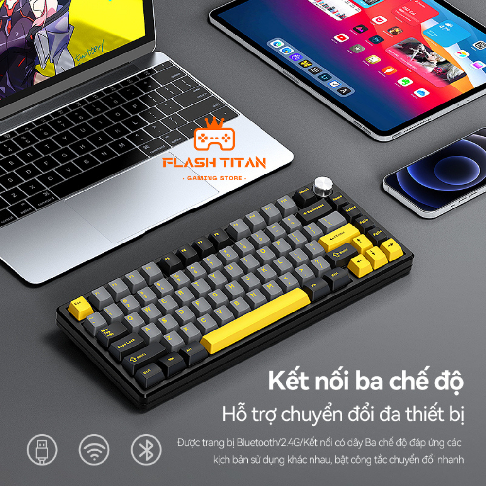 Bàn Phím Cơ Không Dây Dark Alien R83 - Led Mạch Xuôi - Keycap PBT ...