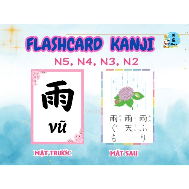 Flashcard Kanji các cấp độ N5,N4,N3,N2, thẻ học hán tự | Shopee Việt Nam