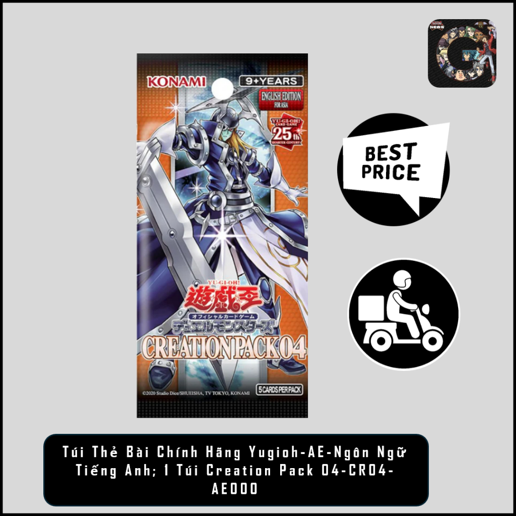 Túi thẻ bài chinh hãng yugioh-Phiên Bản AE-Ngôn Ngữ tiếng anh:Creation Pack 04-CR04-AE 1 GÓI ...