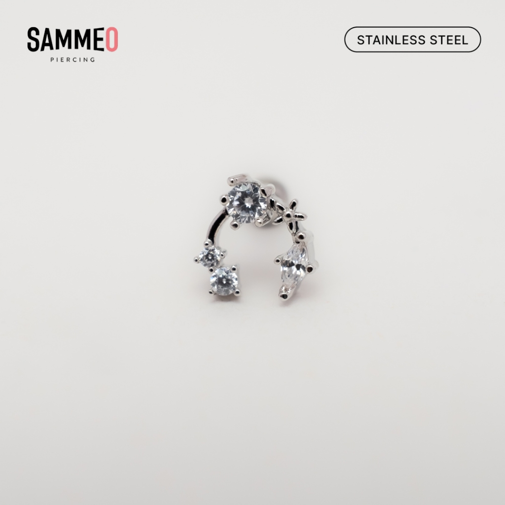 (THÉP KHÔNG GỈ) CRYSTAL LAUREL EARRING | Shopee Việt Nam