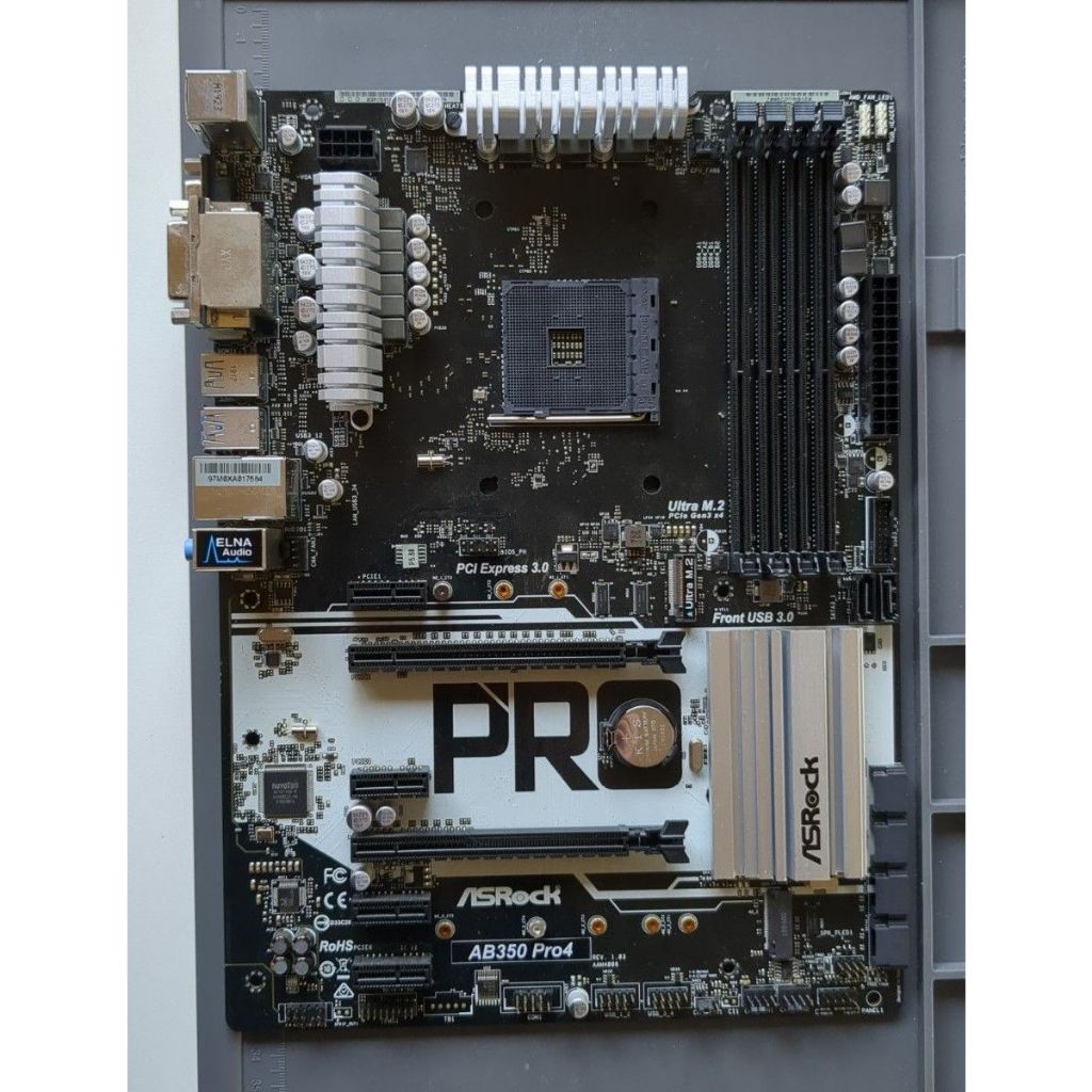 Bo mạch chủ Asrock AB350 Pro4 cũ. Mainboard Asrock B350 Pro4 tháo máy ...