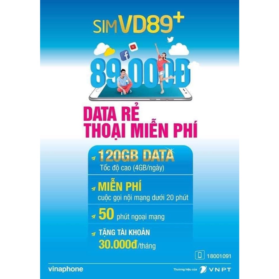SIM 4G VINAPHONE BIG50Y, U1500, WIN60P, VD149, D159V, D49P, Fhpappy, D500, YOLO100, D219 TRỌN ...