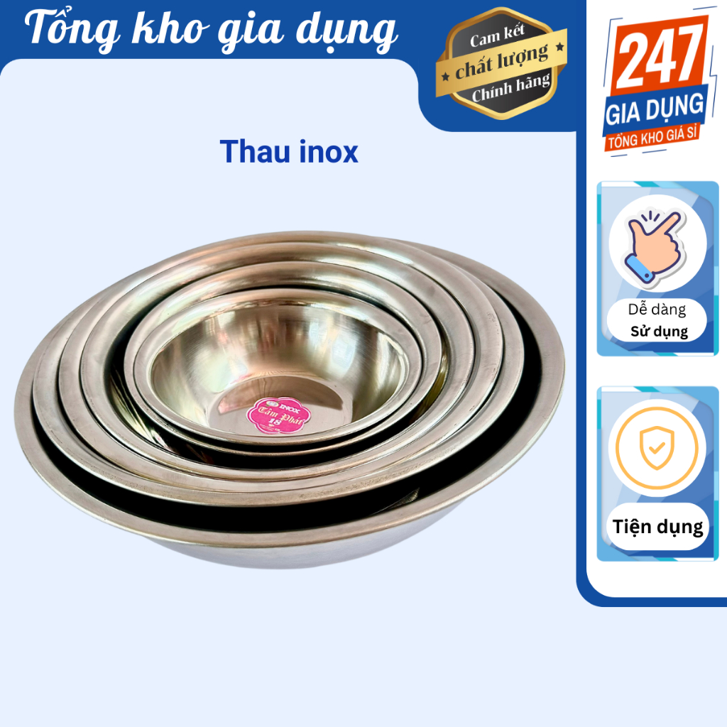 Thau inox sâu, dày đẹp | Shopee Việt Nam