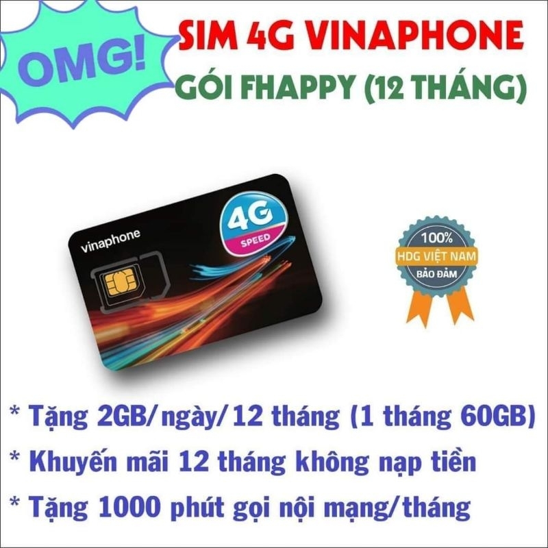 SIM VINAPHONE FHAPPY 12 THÁNG 2GB/NGÀY NGUYÊN KÍT [ĐK CHÍNH CHỦ, CÓ ...