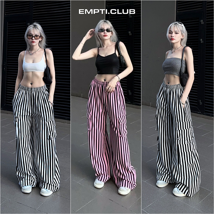 QUẦN SỌC ỐNG RỘNG STRIPED PANTS UNISEX EMPTI.CLUB QD-04 | Shopee Việt Nam