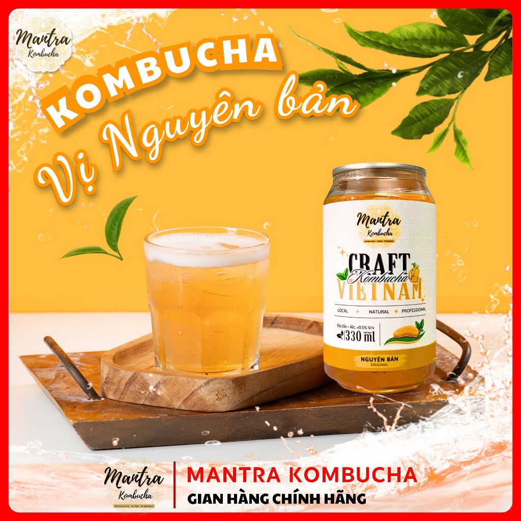Trà Kombucha Lên Men Scoby Vị Nguyên Bản Lon 330ml Thơm Ngon, Nước Uống ...