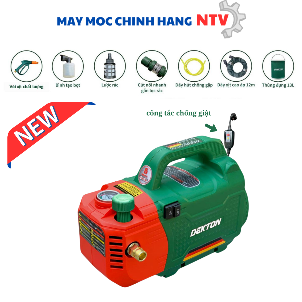 Máy Rửa Xe Dekton DK - CWR2951 Chỉnh Áp Có Chức Năng Chống Giật (Công Suất 2950W) | Shopee Việt Nam