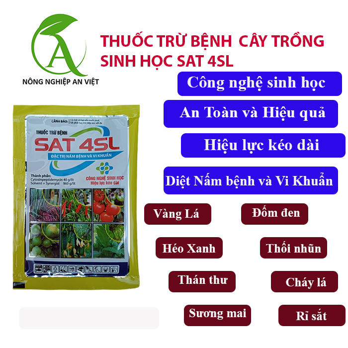 Thuốc trừ bệnh cây trồng sinh học Sat 4sl 18ml đặc hiệu trừ nấm bệnh và ...