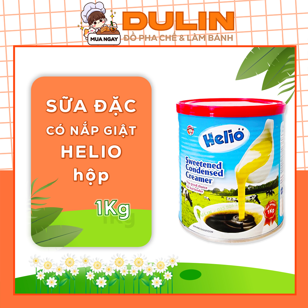 Sữa đặc hộp 1kg Helio có nắp giật dùng pha chế, nấu ăn, làm bánh, làm ...
