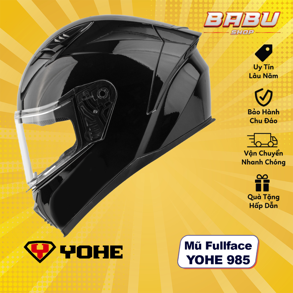 [CHÍNH HÃNG] Mũ Fullface Yohe 985 1 Kính Tiêu Chuẩn Châu Âu Phiên Bản Mới 2024 | Shopee Việt Nam