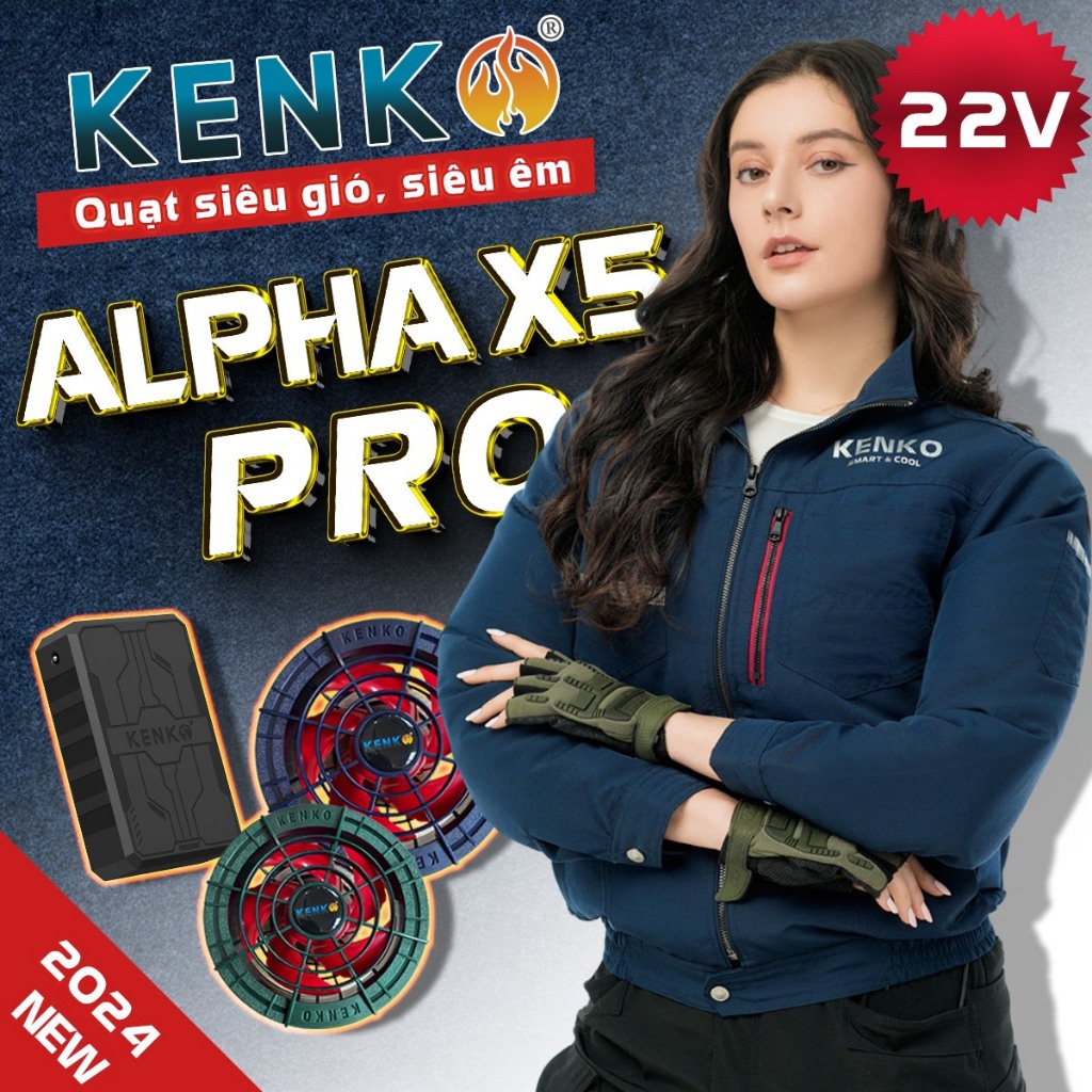 [chính hãng] Áo điều hòa KENKO nhật bản mẫu mới nhất 2024, áo quạt gió ALPHA X5 pro quạt 22V pin ...