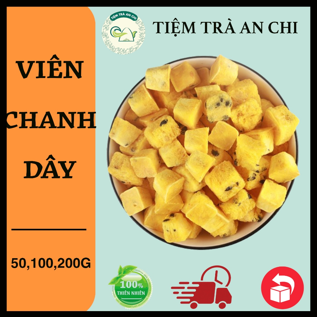 100g Viên Chanh leo Chanh dây sấy thăng hoa làm trà,bánh giúp trắng da ...
