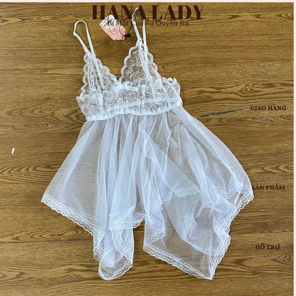 Váy ngủ 2 dây có bigsize, đồ ngủ sexy gợi cảm siêu mỏng xuyên thấu ...