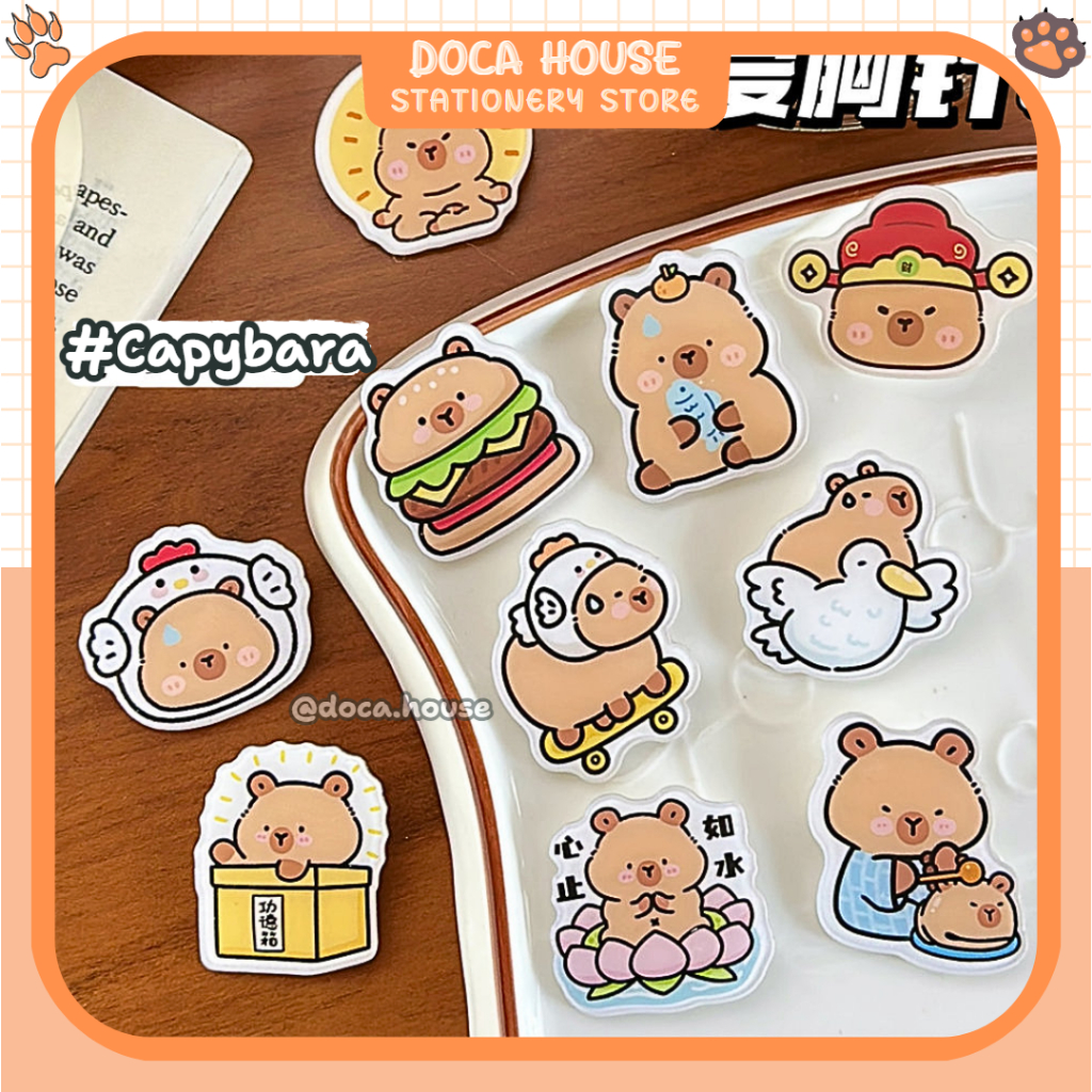 Combo 5 Huy Hiệu Phụ Kiện Cài Áo CAPYBARA Chuột Lang Pin Sticker Ghim ...