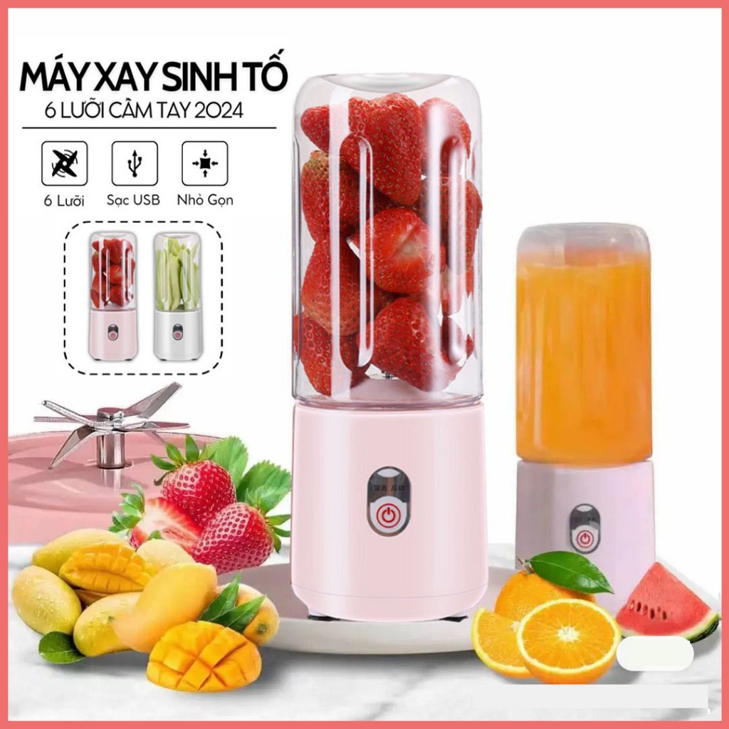 Máy xay sinh tố cầm tay đa năng 6 lưỡi Jucie dung tích 500ml xay đá ...