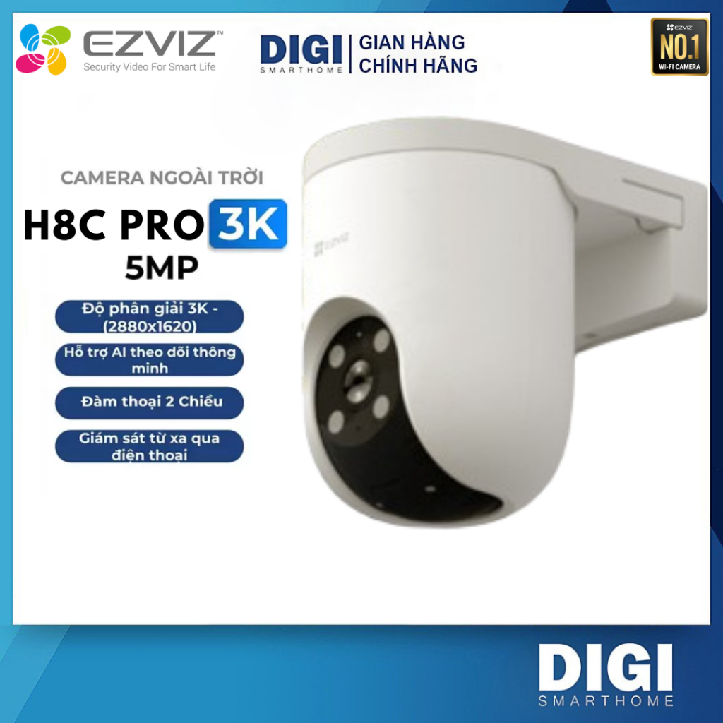 Camera Wifi EZVIZ H8C PRO 8MP 4K, H8C PRO 5MP, H8C PRO 4MP, H8C PRO 3MP - Xoay 360 Độ, Đàm thoại ...