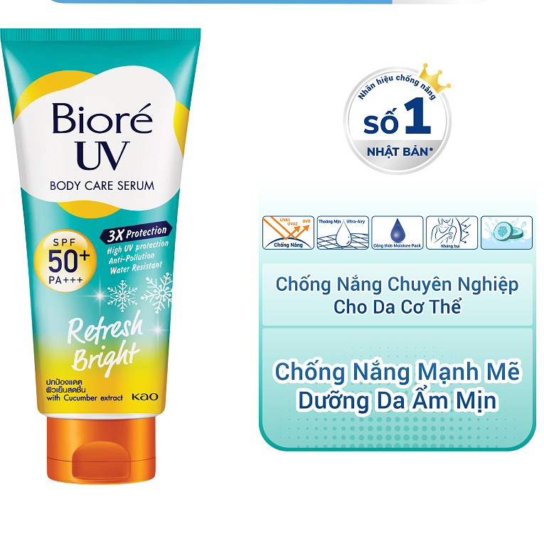 Serum Chống Nắng Body Biore SPF50+/PA+++ Sáng Mịn Mát Lạnh, Kem Chống Nắng Biore UV Body ...