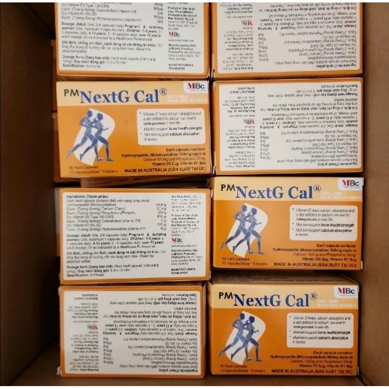 PM NextG Cal bổ sung canxi, canxi hữu cơ nhập khẩu từ Úc (5 vỉ x 12 ...