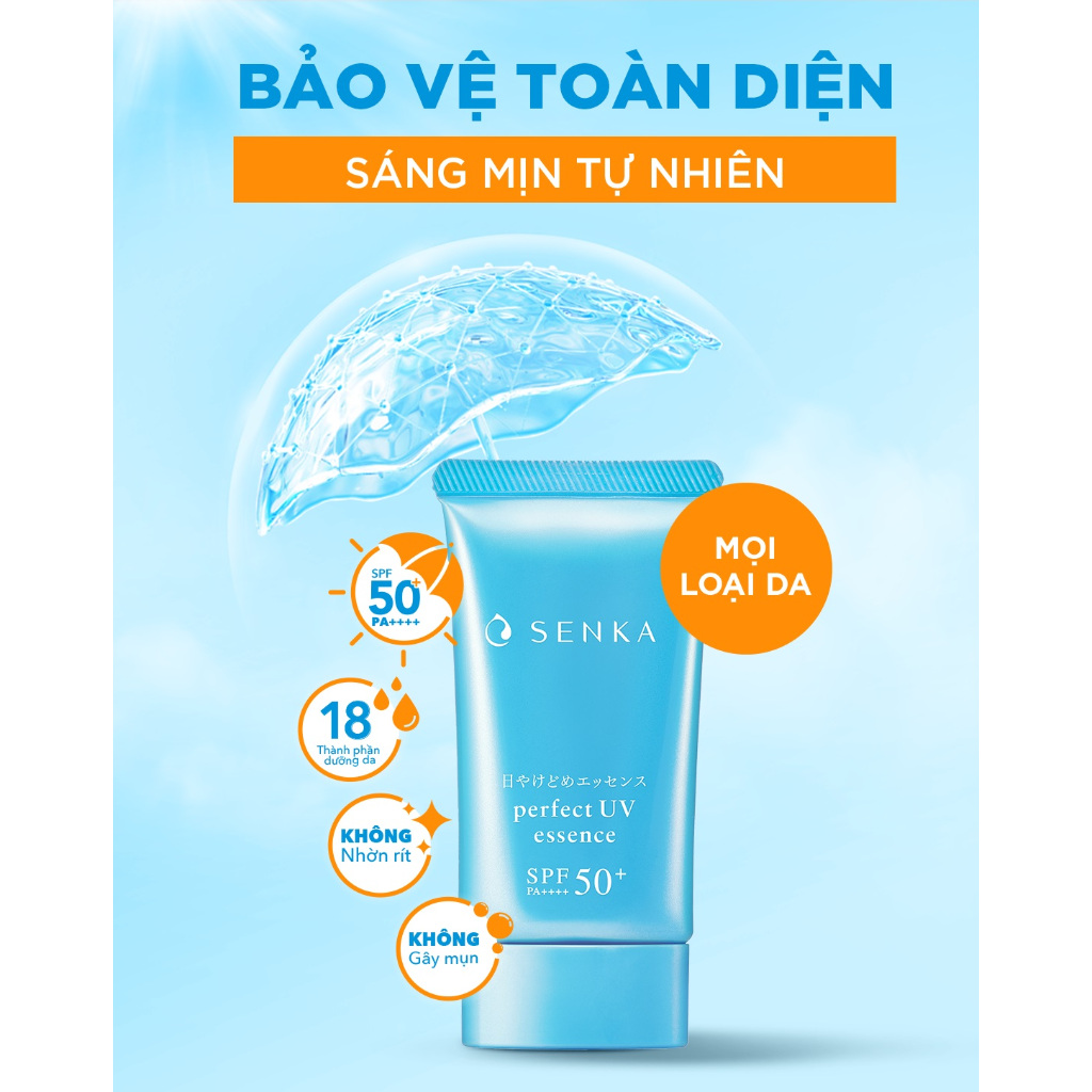 [11/2025] Kem Chống Nắng Nâng Tông Dạng Tinh Chất Senka Perfect UV Essence SPF50+ PA++++ 50g ...
