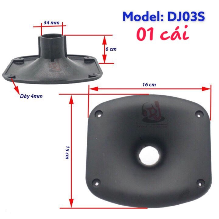 Họng kèn loa 15x16 cm. Giá 01 chiếc. họng loa kéo nhựa cao cấp dầy ...