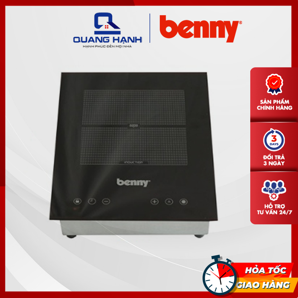 Bếp từ đơn bán âm Benny BI02, công suất 300-2200W, Booster, Có Khóa Trẻ ...