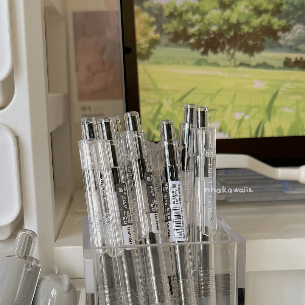 Bút gel Deli bút bi nước mực đen A575 ngòi 0.5mm có ruột refill ...