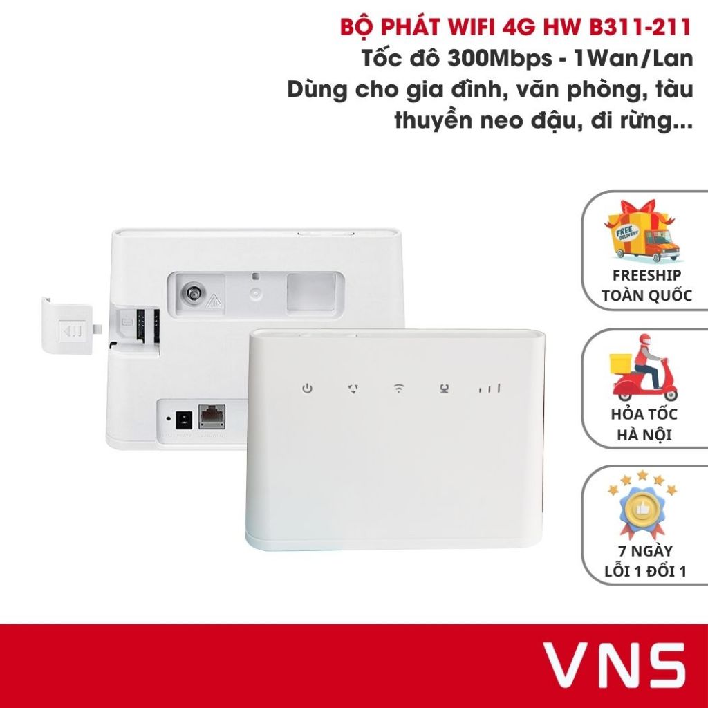 Bộ phát WIFI 4G HW B311 VNS Tốc Độ 150Mbps - Bộ Phát WIFI Không Dây Kết Nối Tối Đa 32 Thiết Bị ...