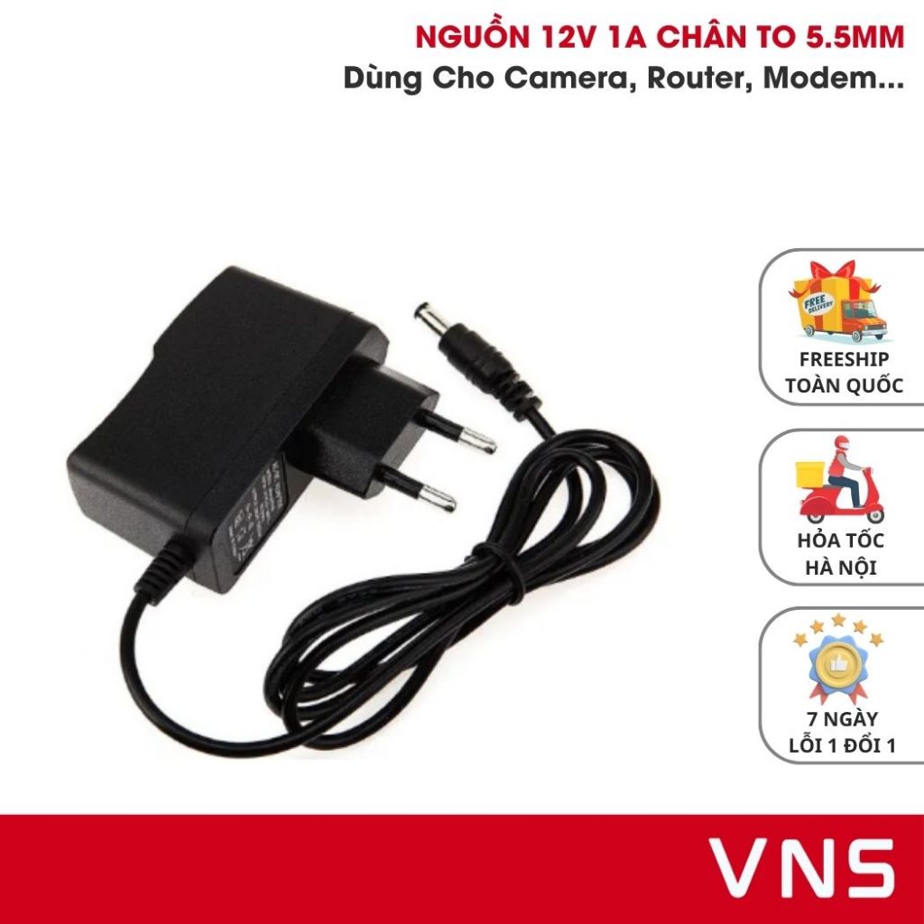 Nguồn 12v 1A Chân To 5.5mm Cho Camera, Bộ phát wifi, Modem... | Shopee ...