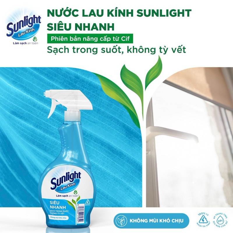 Nước Lau Kính sunlight Dạng Xịt Chai 520ML ( mẫu mới ) | Shopee Việt Nam
