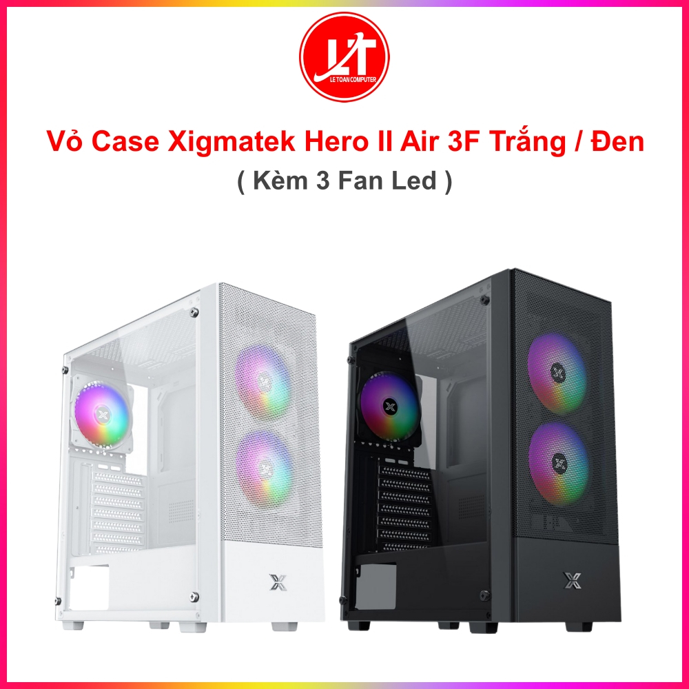 Vỏ Case Xigmatek Hero II Air 3F Trắng / Đen (Kèm 3 Fan Led) | Shopee ...
