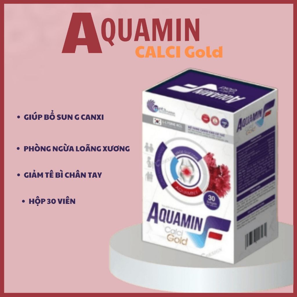[ CHÍNH HÃNG ] Viên Aquamin F Calci Gold ,bổ sung Canxi, Magie, L Lysine, D3K2-MK7 hộp 30 viên ...
