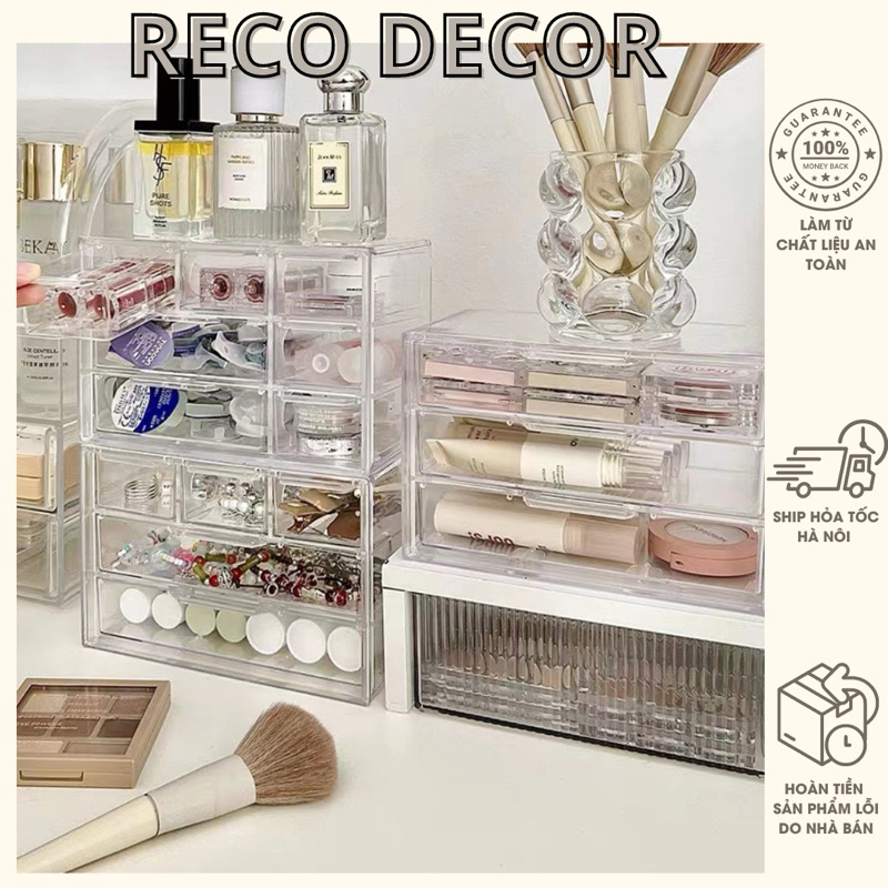 Tủ Mini Trong Suốt Chia Ngăn Đựng Son Cọ Để Bàn Decor Bàn Trang Điểm ...