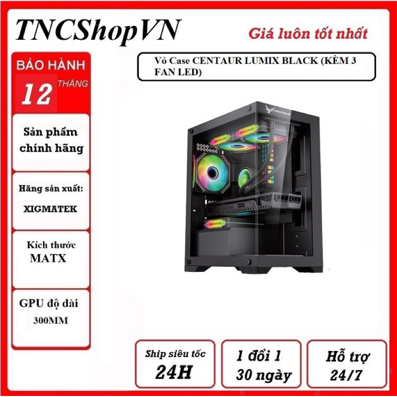 Case CENTAUR LUMIX Black/While (Kèm 3fan led) | Shopee Việt Nam