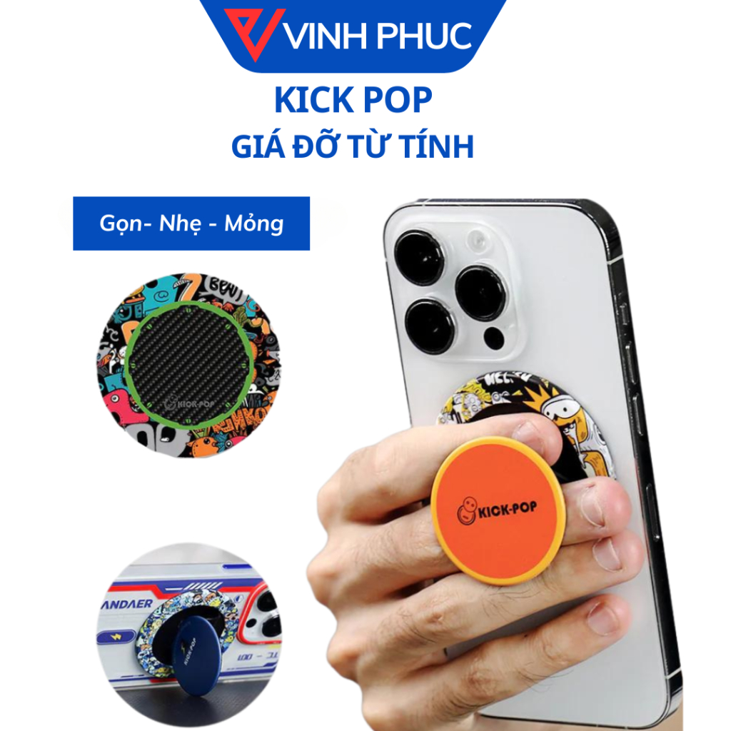 Giá đỡ KICK-POP, Vòng từ tính siêu mỏng MagSafe, Phù hợp cho điện thoại ...